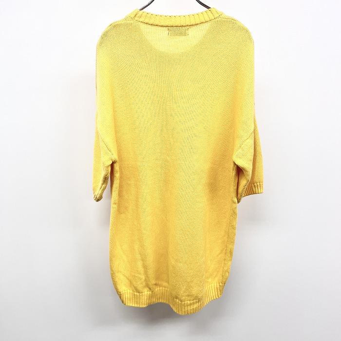 ZARA MAN ザラマン L メンズ 男性 プルオーバー ニット セーター トップス 無地 丸首 5分袖 ロングテール 綿100% コットン イエロー 黄色 : Undo Rowa ヤフー店 ...