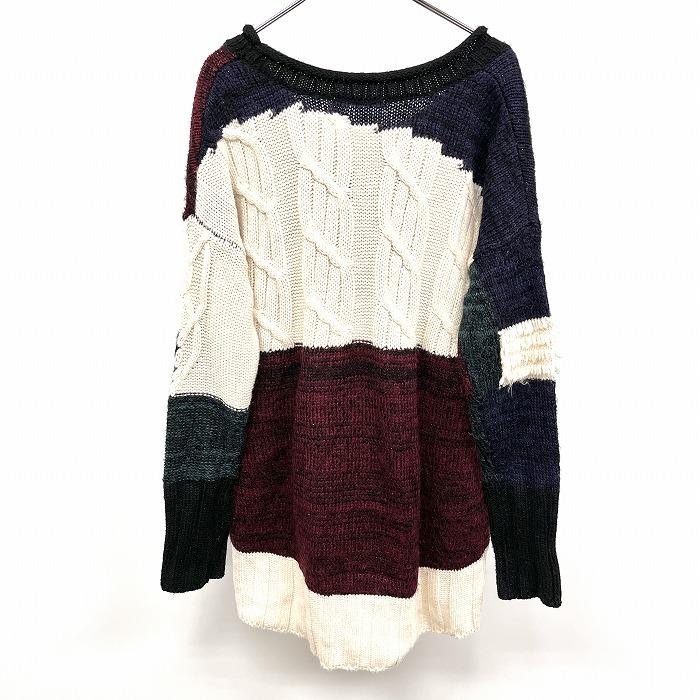 dazzlin ダズリン ケーブルニット セーター 長袖 ロングスリーブ アクリル100% F ワインレッド×オフホワイト×紺×緑×黒 レディース 女性 : Undo Rowa ヤフー店 ...