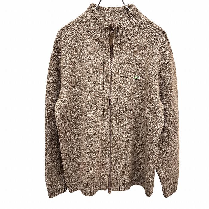 LACOSTE ラコステ ニット カーディガン ジップアップ ハイネック 長袖 ワニの刺繍 セーター ウール×ナイロン 4 杢ブラウン 杢茶 メンズ : Undo Rowa ヤフー店 - 通販 ...