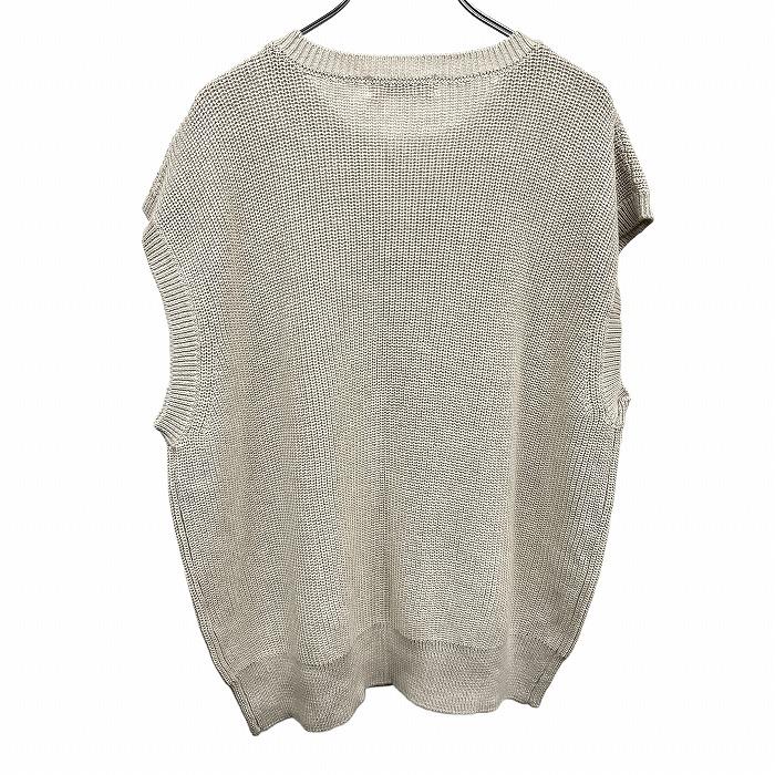 Golden Bear ゴールデンベア リブニット ベスト ノースリーブセーター 無地 丸首 アクリル×綿 LL グレーベージュ系 メンズ(レディース？) : Undo Rowa ヤフー店 ...