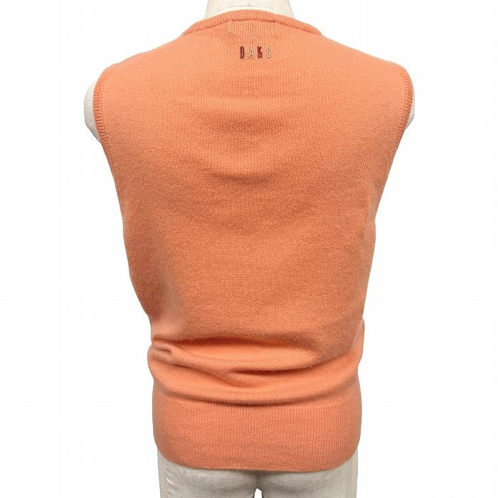 DAKS（ダックス） ニットベスト ノースリーブセーター 丸首 チェックを着た犬 プルオーバー 日本製 カシミヤ100% M オレンジ レディース : Undo Rowa ヤフー店 - 通販 ...