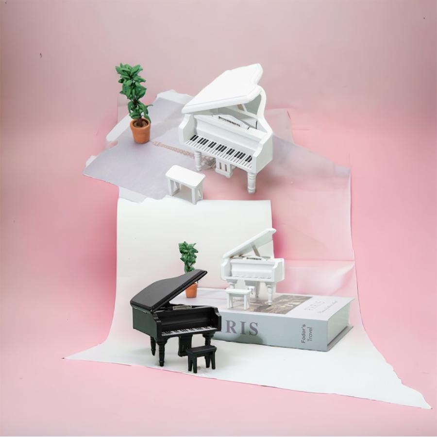 ドールハウス ミニチュア楽器木製三脚ピアノ 2色をえらべます！ 手のひらサイズ ピアノ ミニチュア楽器コレクション 手作り : une ...