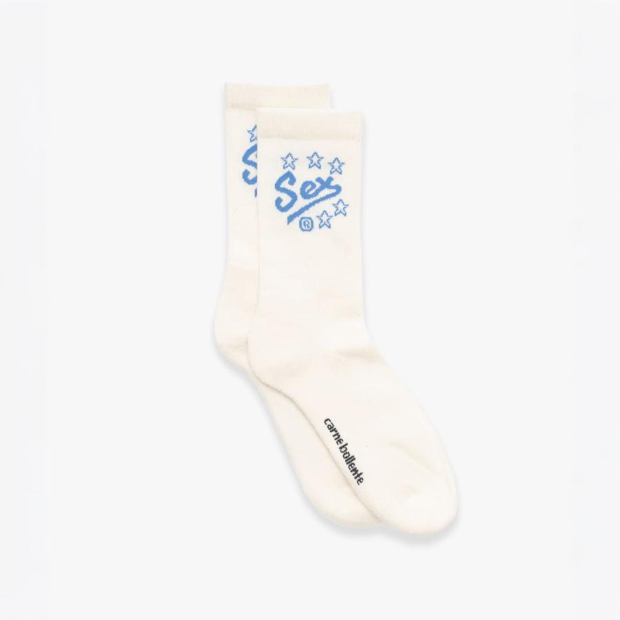 Carne Bollente CARNE BOLLENTE | SOCKS SHOCKS (OFF-WHITE) 靴下 ソックス ロゴ グラフィック オフホワイト カルネボレンテ メンズ ...