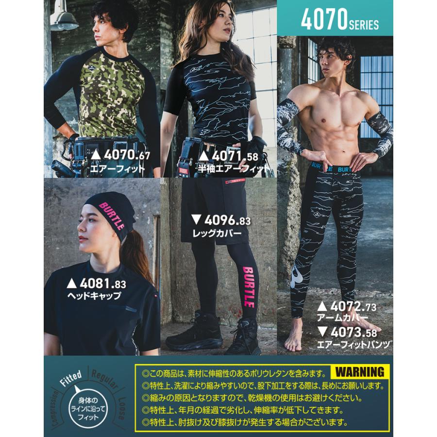 \P5倍／【特価・ネコポス送料無料】 バートル 4070 エアーフィット 春夏 ユニセックス 長袖インナー BURTLE ストレッチ 吸汗速乾 UVカット コンプレッション :btl-4101 ...
