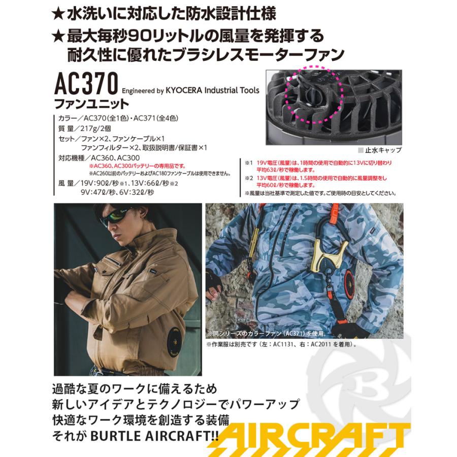 BURTLE \P10倍／【最短即日出荷】 バートル AC370 ファンユニット ブラック 2023年 【AIR CRAFT】 ブラシレスモーターファン [ファンユニット単品] : 作業服の ...