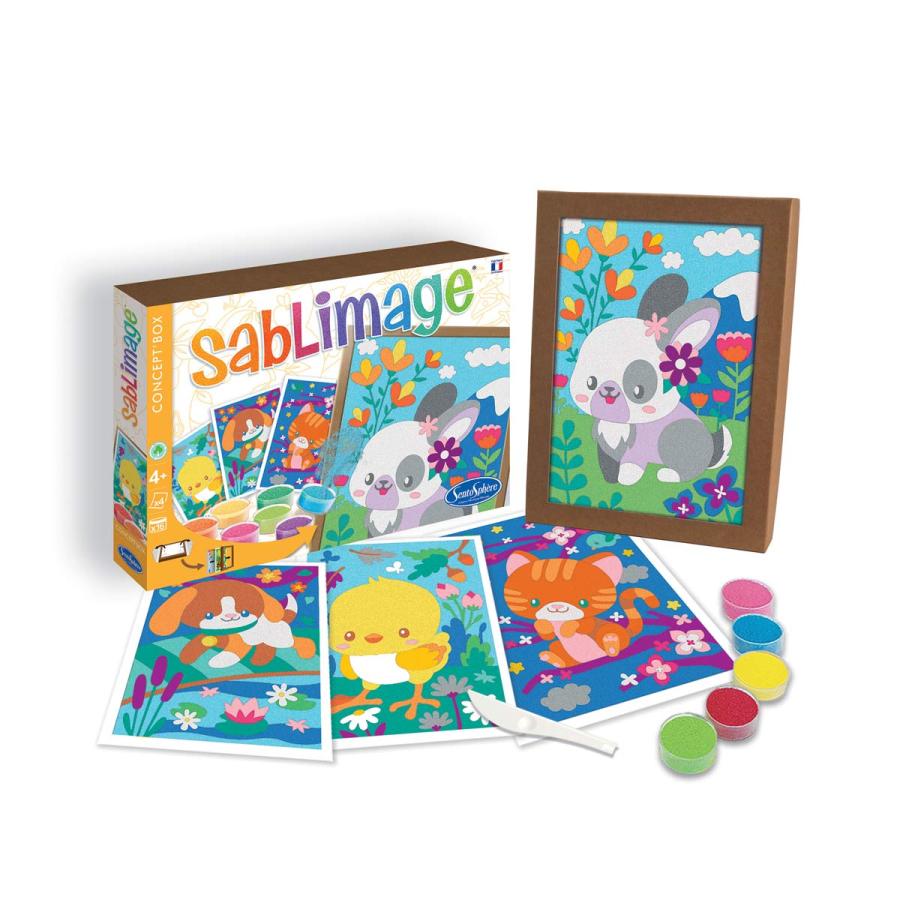 Sablimage サブリマージュ 砂絵 サンドアート セット フランス製 （イラスト：かわいいどうぶつ）コンセプトBOX 日本正規品 16色 ...