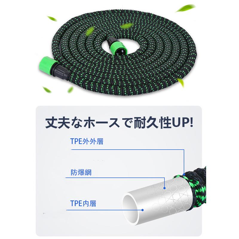 ホース 伸びるホース 5m 15m 3倍 伸縮 伸縮ホース 巻き取り不要 おしゃれ 洗車 おすすめ 7パターン 蛇口プラグ 散水ノズル付き 掃除 庭 : FANヤフーSHOP - 通販 ...