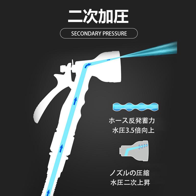 ホース 伸びるホース 5m 15m 3倍 伸縮 伸縮ホース 巻き取り不要 おしゃれ 洗車 おすすめ 7パターン 蛇口プラグ 散水ノズル付き 掃除 庭 : FANヤフーSHOP - 通販 ...