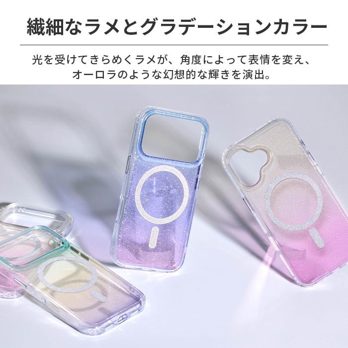 UNiCASE 【2025新型iPhone】【メール便送料無料】iPhoneケース iPhone17 iPhone17Pro スマホケース MagSafe対応 キラキラ グラデーション 人気 ...