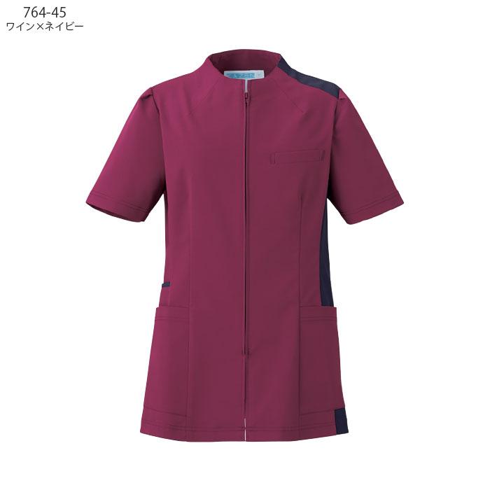 KAZEN カゼン ナースジャケット レディース 医療 白衣 764-41〜48 ストレッチ 看護 病院 ナース メディカル : ビズタイム - 通販 - Yahoo!ショッピング