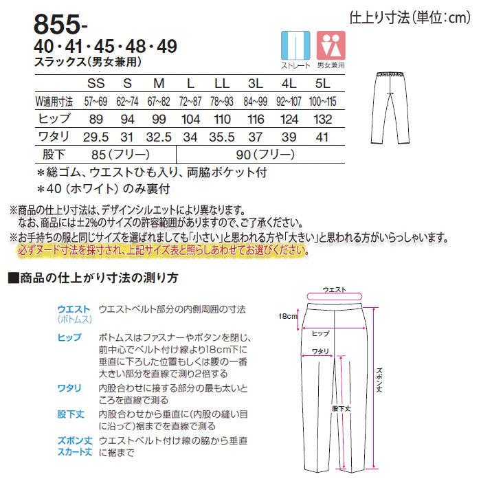 カゼン パンツ スラックス 医療 白衣 855-40〜49 男女兼用 総ゴム 制菌 ストレッチ メンズ レディース KAZEN (旧 AP-RON アプロン) :m-kazen-855-40 ...