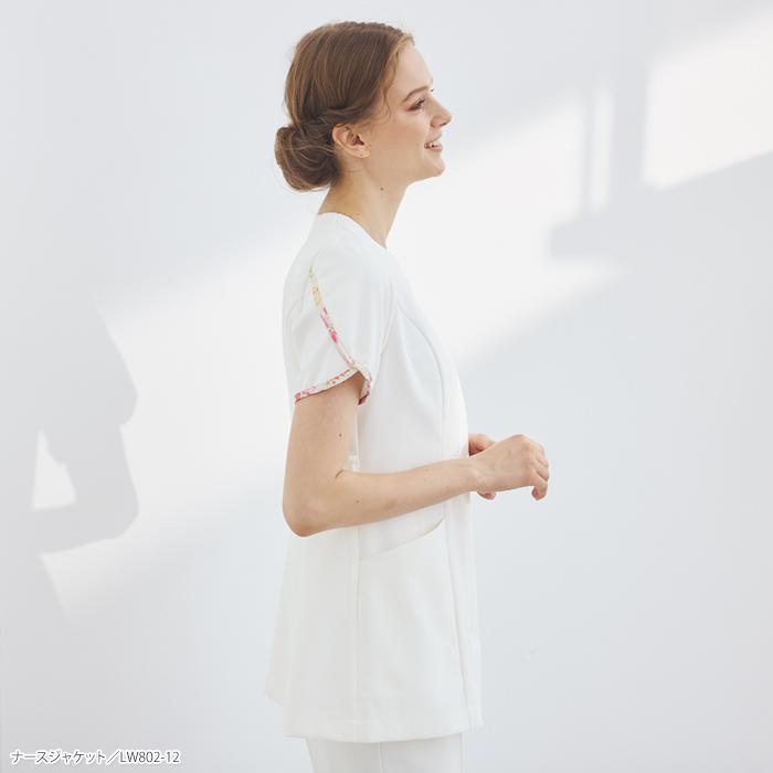 LAURA ASHLEY ローラアシュレイ ナースジャケット 医療 白衣 LW802 レディース S〜3L ホワイト ピンク ブルー 半袖 チュニック 女性 制菌 : ビズタイム - 通販 ...