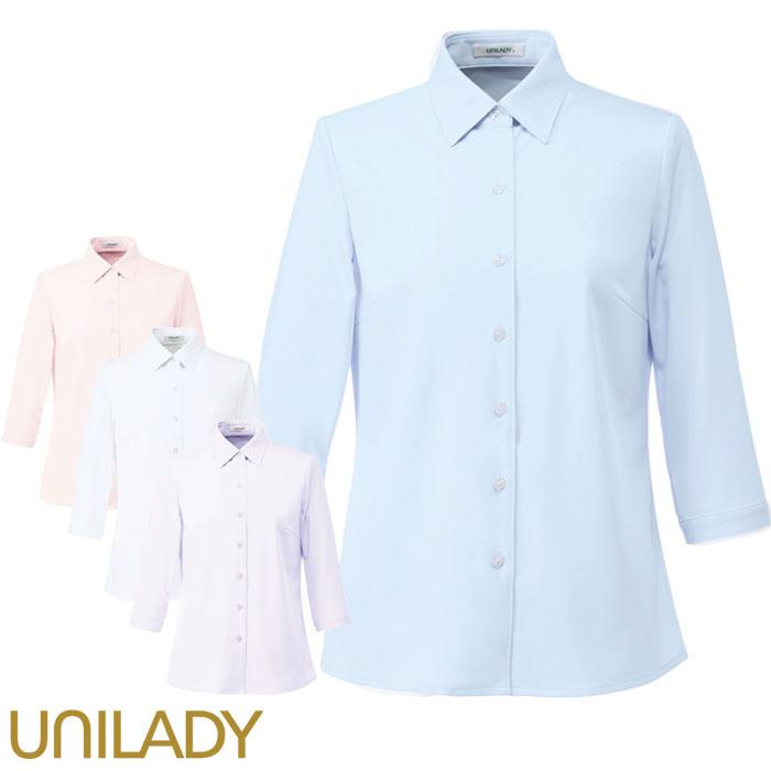 七分袖ニットブラウス 事務服 ノーアイロン レディース U82151 UNILADY オフィスウェア 仕事服 制服 ユニフォーム 5〜15号 ...