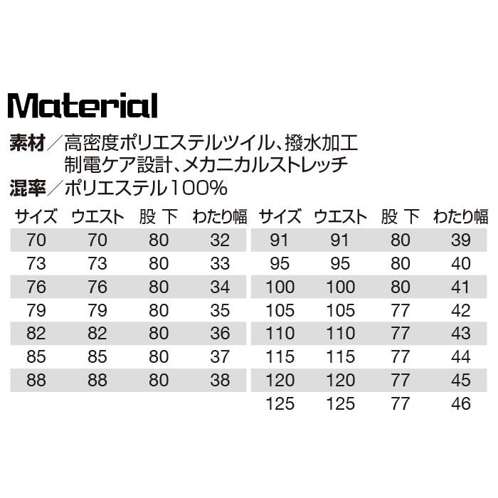 バートル ツータックカーゴパンツ 9002 メンズ 男性用 ズボン 秋冬 ストレッチ 撥水 制電 作業服 作業着 ユニフォーム BURTLE 9001シリーズ 70-100cm : w ...