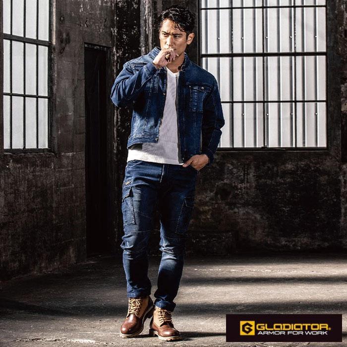 GLADIATOR デニム カーゴパンツ ストレッチ グラディエーター 作業着 GR-3515 男女兼用 メンズ レディース ジーパン 細身 コーコス SS-3L : ビズタイム - 通販 ...