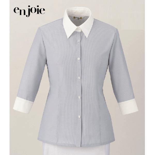 ジョア アンジョア シャツ 七分袖 レディース 01096 事務服 制服 オフィス en joie : Uniform Japan - 通販 - Yahoo!ショッピング