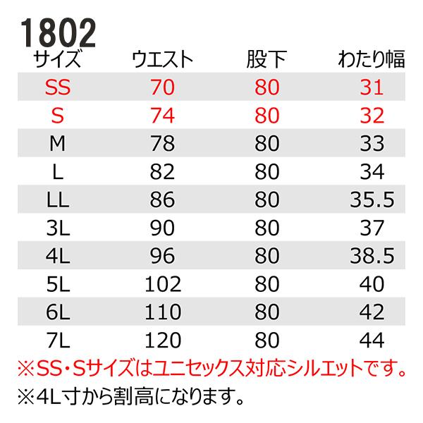 バートル BURTLE 秋冬 1802 カーゴパンツ(ユニセックス) 4L−5L 全4色 : Uniform Japan - 通販 - Yahoo!ショッピング