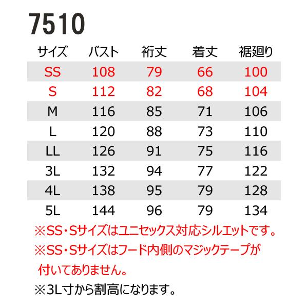 バートル BURTLE 秋冬 7510 防寒ジャケット(大型フード付き)(ユニセックス) 男女兼用 SS−LL 全4色 : Uniform Japan - 通販 - Yahoo!ショッピング