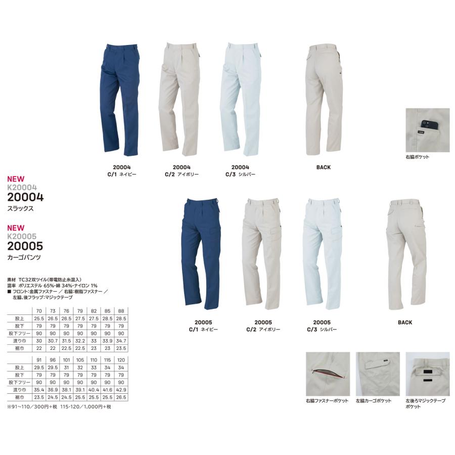 作業服 カンサイ スラックス 春夏用 20004 大川被服 : ユニフォームの専門店 River Stone - 通販 - Yahoo!ショッピング