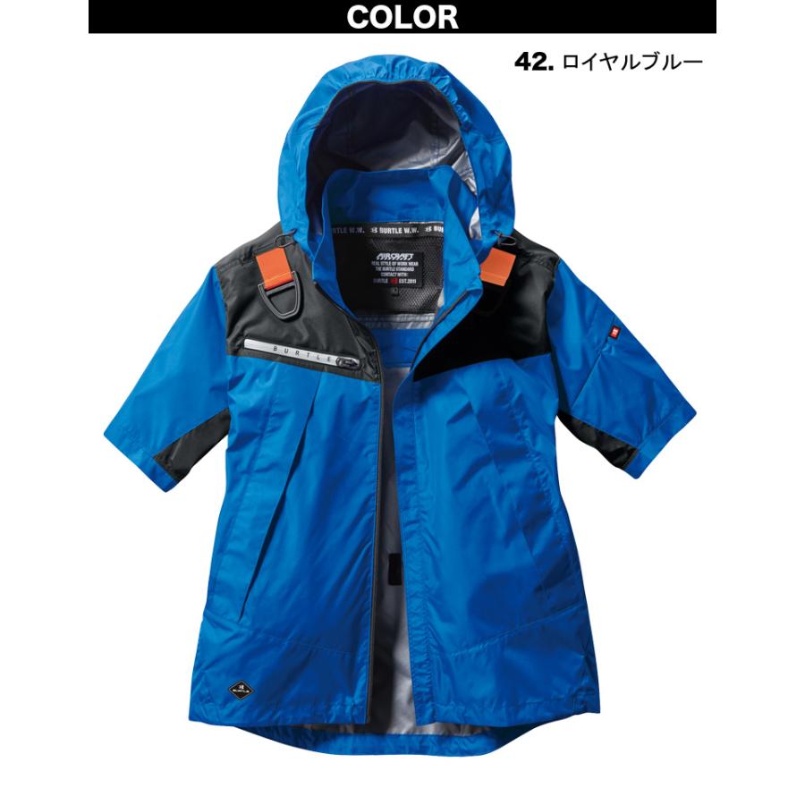 BURTLE バートル エアークラフト 2025年モデル ACフーディ半袖ジャケット AC1196（ユニセックス）単品 UV AIRCRAFT フルハーネス 電動ファン用ウェア 作業着 ...