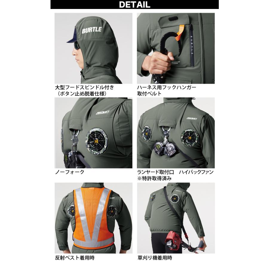 BURTLE バートル エアークラフト 2024年モデル ACベスト（ユニセックス） AC2034 単品 UVカット AIRCRAFT フルハーネス 電動ファン用ウェア 作業着 : 空調服 ...