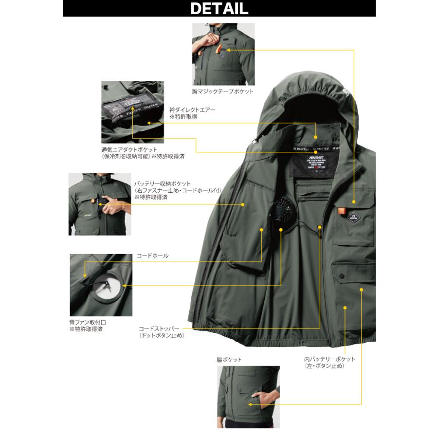 BURTLE バートル エアークラフト 2024年モデル ACベスト（ユニセックス） AC2034 単品 UVカット AIRCRAFT フルハーネス 電動ファン用ウェア 作業着 : 空調服 ...