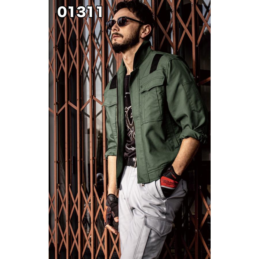 tASkfoRce 長袖ブルゾン 01311 S〜4L 作業着 作業服 ミリタリー ストレッチ ノーフォーク かっこいい 通年 大川被服 :010-01311:空調服・ファン付き作業着取扱店 ...