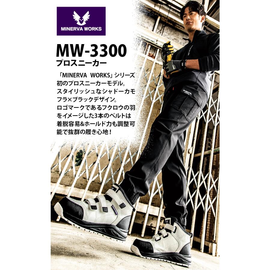 プロスニーカー ミッドカットマジック セーフティスニーカー MW-3300 安全靴 衝撃吸収 プロテクティブスニーカー JSAA B種認定品 樹脂先芯 反射素材 : 空調服・ファン付き作業着 ...
