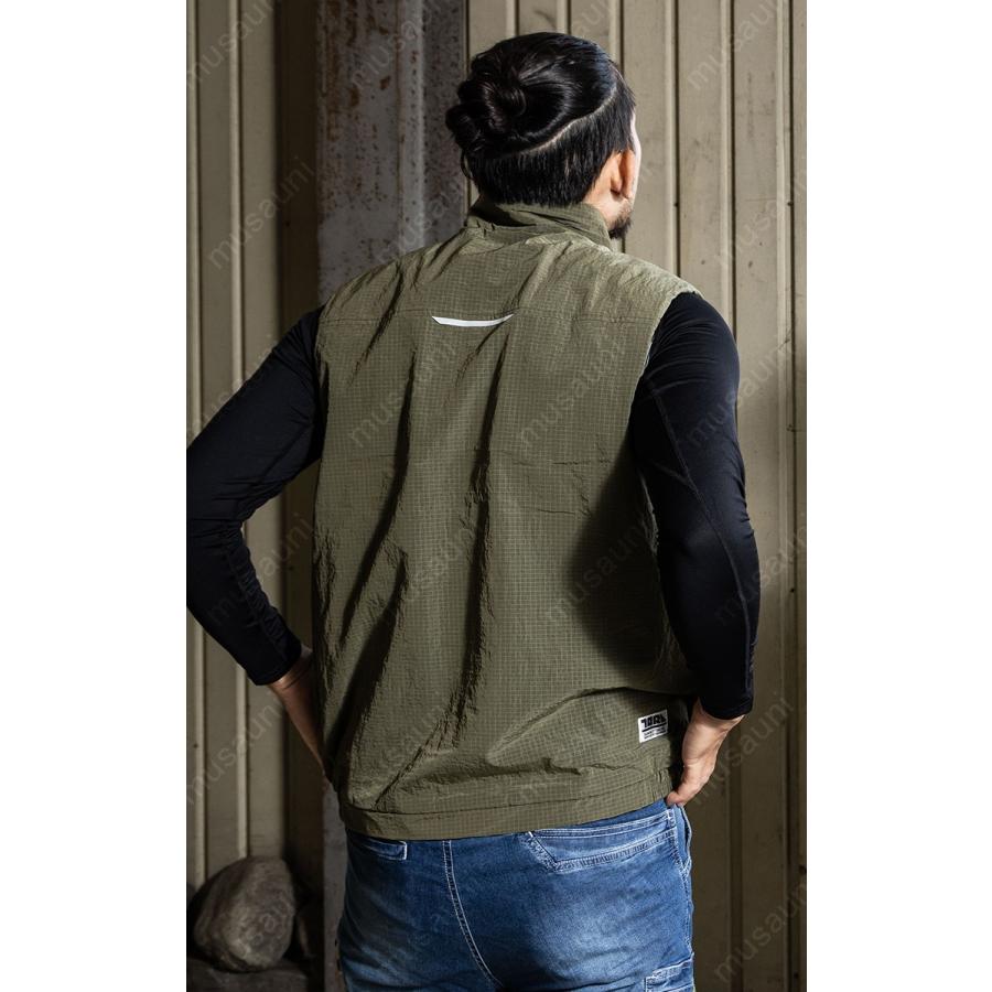 寅壱 ライト防寒ベスト 2590-602 M-5L 裏フリース 保温 軽量 ワッシャー加工 軽撥水 再帰性反射 秋冬 かっこいい おしゃれ レトロ 作業着 作業服 TORA : 127 ...