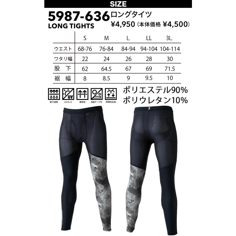 寅壱 トライチ 5987-636 寅壱 ロングタイツ 高いUVカット率95％のコンプレッション 吸汗速乾 消臭 春夏 : 127-5987-636 : 空調服・ファン付き作業着取扱店 ...