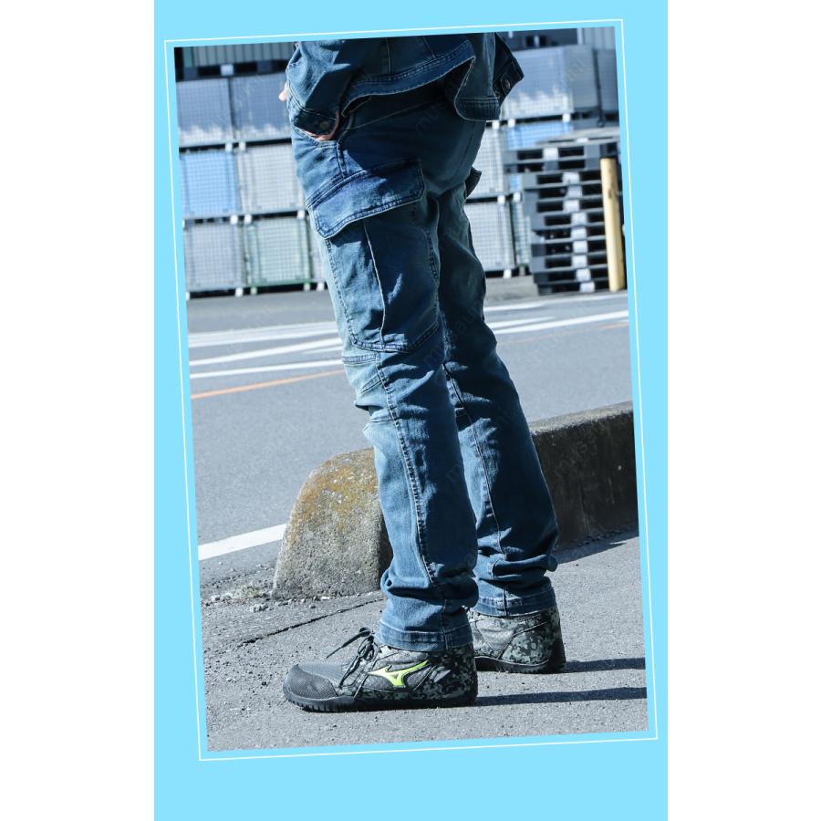 寅壱 2024年寅壱新作 デニムカーゴパンツ ストレッチ オールシーズン 8890-219 作業着 作業服 秋冬 定番 レギュラーデニム かっこいい おしゃれ メンズ : 空調服・ファン付き ...