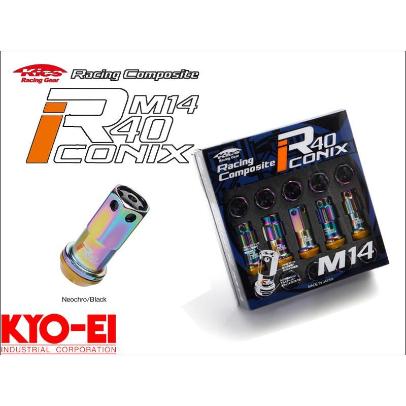 [KYO-EI_Kics]レーシングコンポジットR40 M14×P1.5アイコニックス_アルミ製キャップ付ホイールナット(ネオクロ×ブラック)【RIA-14NK】 :kyo-ria14nk ...