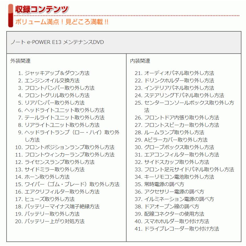 [MKJP]E13/SNE13型 ノート e-POWER編メンテナンスDVD【整備・マニュアル・DIY・交換・取付】 : mkj-note-e13-01 : ユニオンプロデュース - 通販 ...