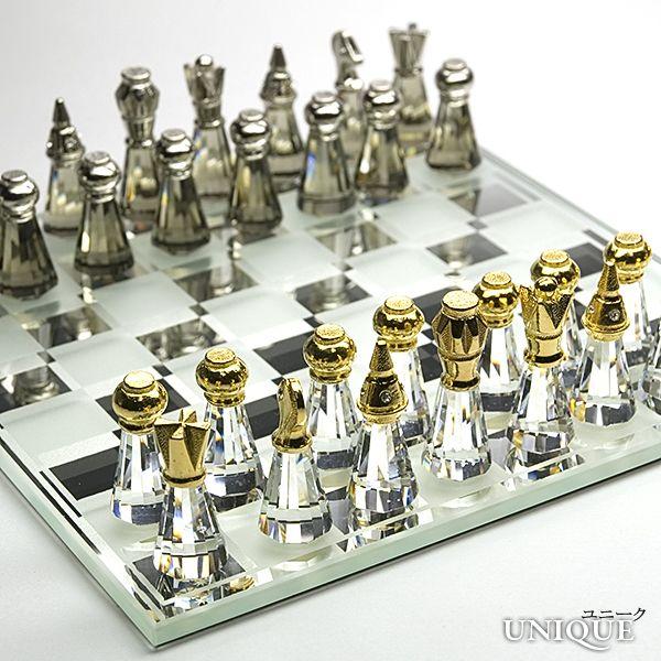 PRECIOSA 【プレシオサ】 クリスタルガラス チェス （小） ★ Small Chess Set ★ 【20％OFF】 : ユニーク世界 ...