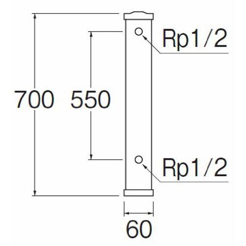 SANEI ステンレス水栓柱 屋外での水栓設置に ステンレス製 長さ0.7m T800-60X700 : unli-mall - 通販 ...