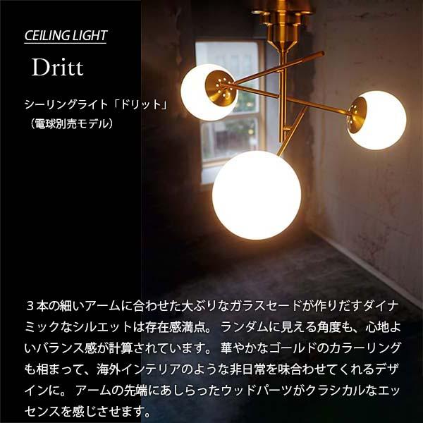 INTERFORM インターフォルム Dritt ドリット シーリングライト (電球別売) LT-4407 シーリングランプ 3灯 天井照明 白熱球/LED球対応 E17 〜60W×3 : ...