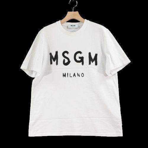 MSGM エムエスジーエム 19SS T-SHIRT WITH PAINT BRUSHED LOGO Tシャツ S ホワイト : 135198 : unstitch Yahoo!店 - 通販 ...