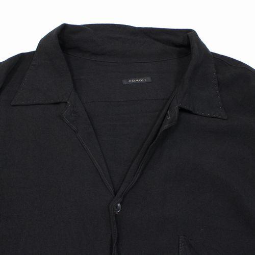COMOLI コモリ 19SS レーヨンオープンカラーシャツ 2 ブラック : unstitch Yahoo!店 - 通販 - Yahoo!ショッピング