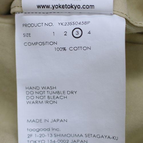 YOKE ヨーク 23SS GARMENT DYE 2PLEATED WIDE TROUSERS パンツ 3 サンドイエロー ...