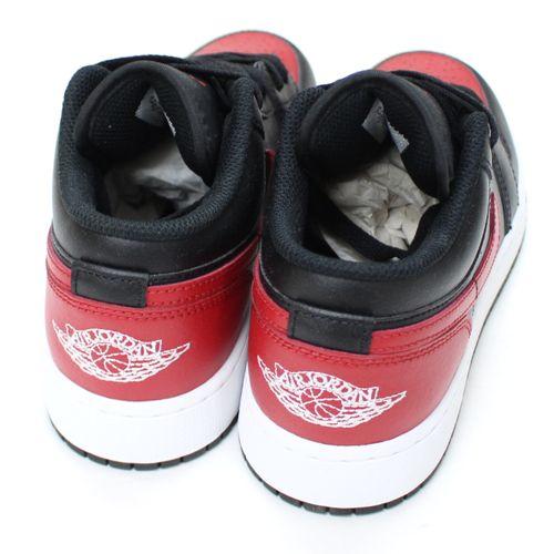 NIKE ナイキ AIR JORDAN 1 LOW (GS) エアジョーダン ロー ブレッド 553560-067 23.5 ブラック レッド ...