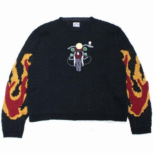 SUNSEA サンシー 29th 24AW MOTORCYCLE SWEATER モーターサイクルセーター 2 ブラック : unstitch Yahoo!店 - 通販 - Yahoo!ショッピング