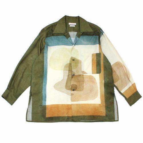YOKE ヨーク 23AW PRINTED OPEN COLLAR SHIRT シャツ 2 カーキ : unstitch Yahoo!店 - 通販 - Yahoo!ショッピング