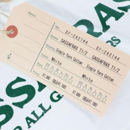 SASSAFRAS ササフラス 24AW T 1/2 Single Yarn Cotton Tシャツ M ホワイト : unstitch ...