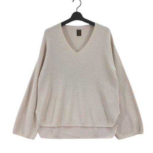 BATONER バトナー 22SS HIGHCOUNT LINEN V NECK リネン Vネック ニット 1 ベージュ : unstitch Yahoo!店 - 通販 - Yahoo!ショッピング