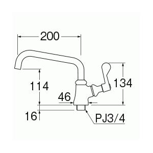 三栄水栓[SANEI]【A5371-20】 厨房用立形上向自在水栓[共用形] 単水栓 立形自在水栓 : 住宅設備のプロショップDOOON!! - 通販 - Yahoo!ショッピング
