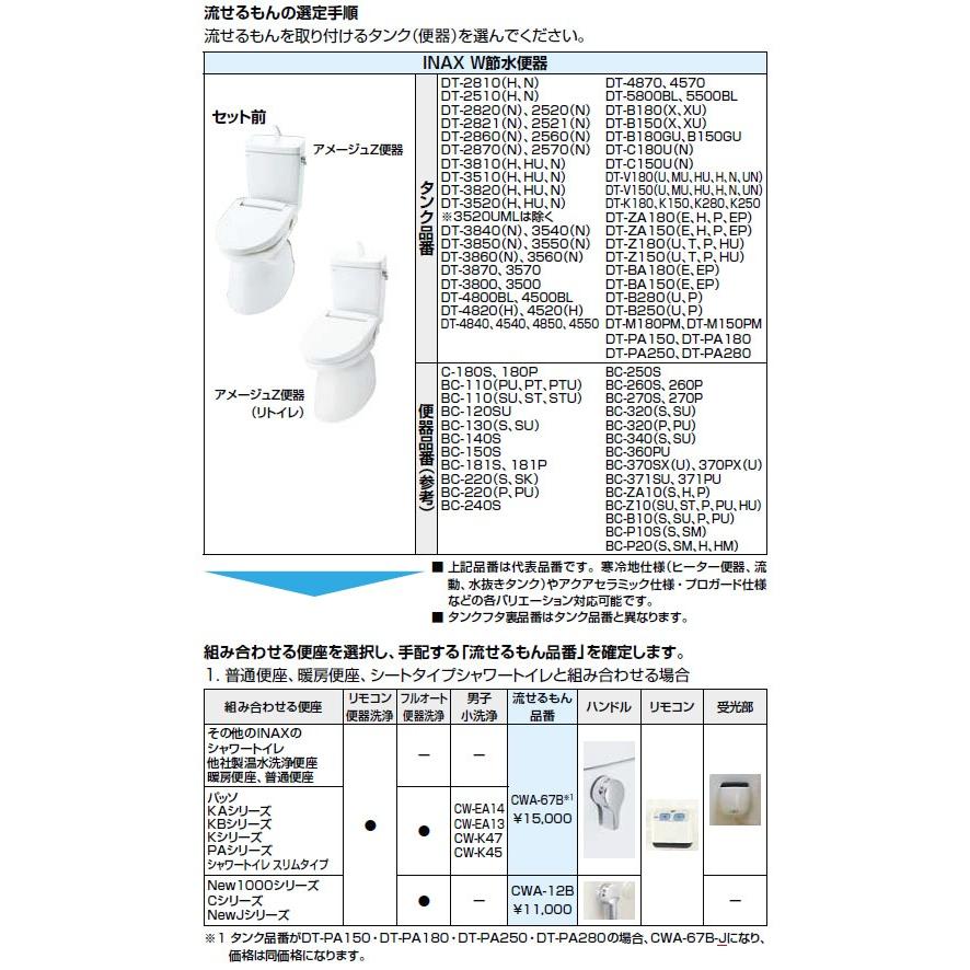 INAX LIXIL・リクシル トイレ マルチパーツシリーズ リモコン自動洗浄ハンドル流せるもん CWA-66 : 住宅設備のプロショップDOOON!! - 通販 - Yahoo!ショッピング