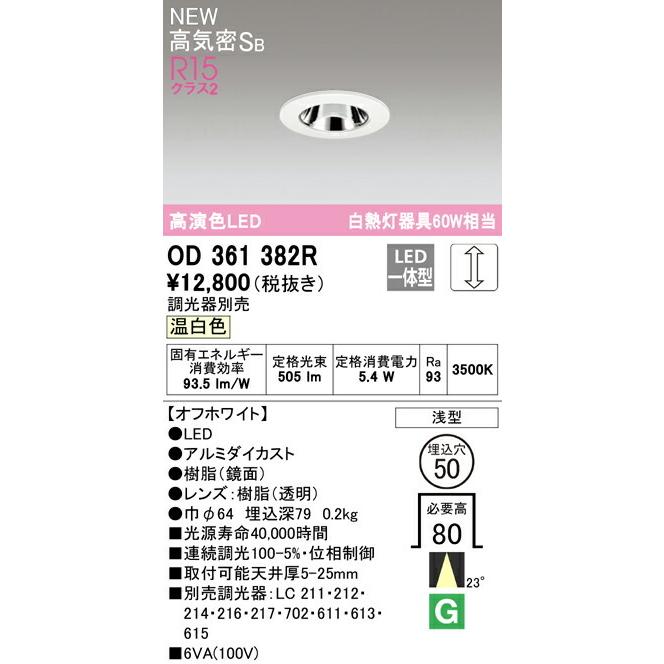 ODELIC オーデリック ダウンライト 【OD361382R】【OD 361 382R】 : 住宅設備のプロショップDOOON!! - 通販 - Yahoo!ショッピング