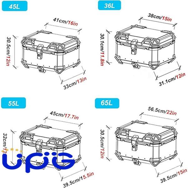 65L 55L 45L 36L アルミ合金 リアボックス バイク用 リアボックス トップケース 汎用 リアボックス キーロック可能 バイク : amhbx1227ahk4p6pk : UPG ...