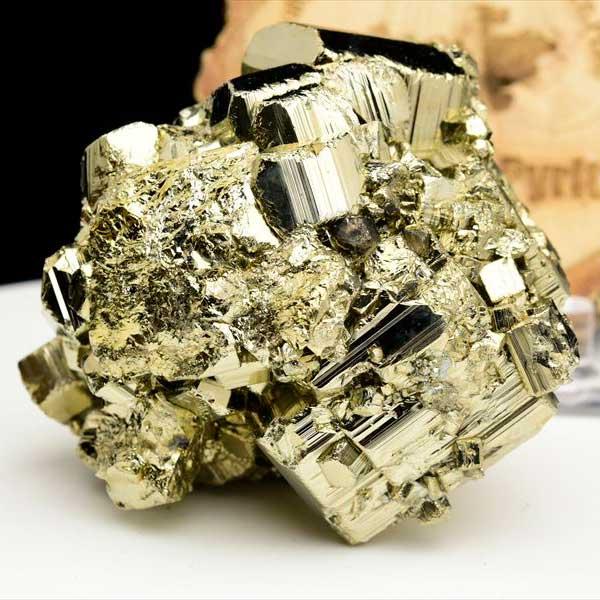 CUBO Racracancha パイライト 黄鉄鉱 クラスター 原石 約539.5g ギラギラ結晶 ペルー ラクラカンチャ鉱山産 キューブ 天然石 パワーストーン クラスター 群晶 ...