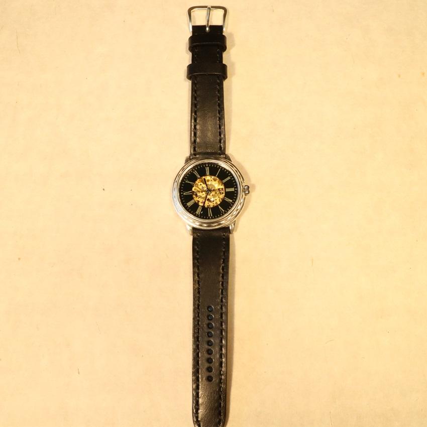 【一生物の腕時計】日本製 アンティーク 腕時計 シルバー S925 自動巻き時計 機械式 CITIZEN メンズ 本革 大人 ギフト 魅せる腕時計 レオクラフト LeoCraft ...